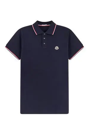 Moncler Cotton Polo Shirt With Logo Patch - Multicolor