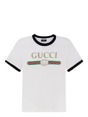 Gucci Cotton T-shirt With Iconic Print - Multicolor