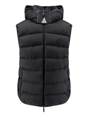 Moncler Sleeveless Down Jacket With Detachable Hood - Multicolor