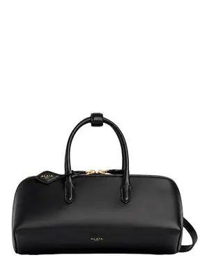 Alaïa Small Sculptural Top-handle Bag In Box Calfskin - Black
