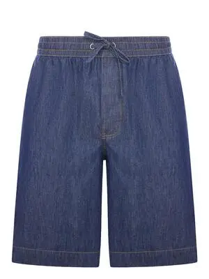 Loewe Lightweight Cotton Chambray Shorts - Blue