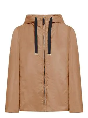 Max Mara Padded Jacket With Hood In Waterproof Canvas - Brown