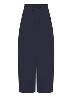 Max Mara Max Mara Barrel Leg Technical Cotton Jersey Trousers Blue