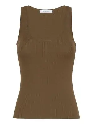 MAX MARA MAX MARA Ribbed Viscose Crepe Sleeveless Top