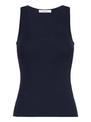 MAX MARA MAX MARA Fitted Ribbed Viscose Crepe Sleeveless Top