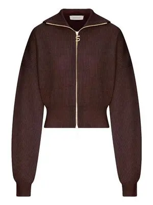 Sportmax Ribbed Wool Cardigan With Wide Collar - Multicolor