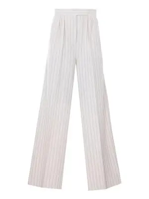 Max Mara MAX MARA Striped Cotton Trousers White
