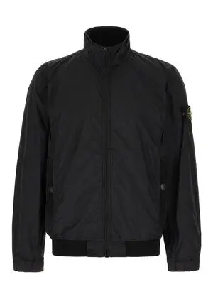 Stone Island Bomber Jacket With Stand Collar And Zipper Closure - Multicolor