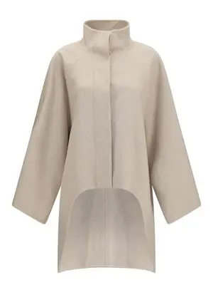 Alaïa Asymmetric Double Face Cashmere Coat - Cream