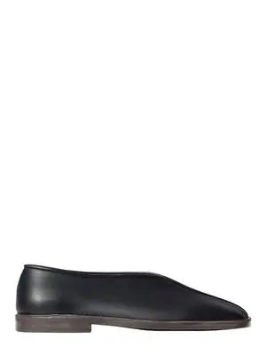 LEMAIRE Leather Flat Slippers - Black