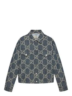 Gucci Jumbo Gg Denim Jacket - Blue