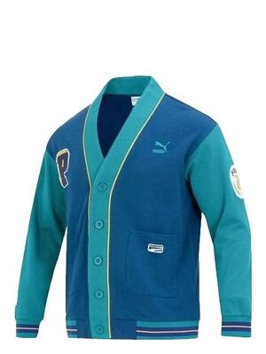 PUMA Team Badge V-neck Jacket - Teal
