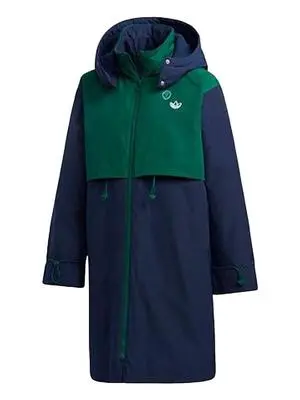 Adidas Bellista Removable Hood Down Puffer Parka Jacket - Green/black