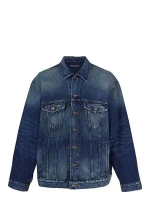 Balenciaga Fbi Denim Jacket - Blue