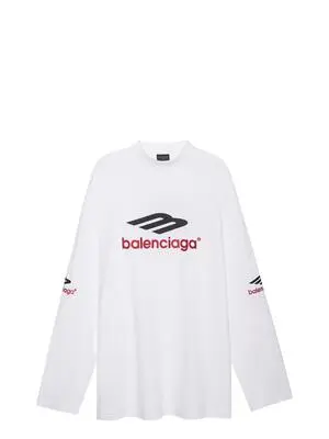 Balenciaga 3b Sports Icon Long Sleeve T-shirt - White/black/red