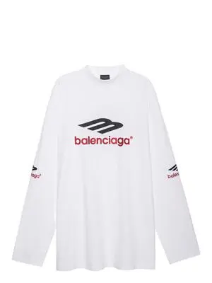 Balenciaga 3b Sports Icon Long Sleeve T-shirt - White/black/red