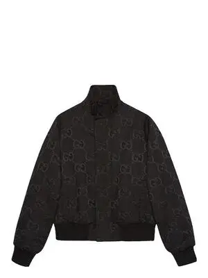 Gucci Jumbo Gg Canvas Bomber Jacket - Black