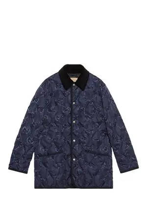 Gucci Quilted Gg Jacket - Blue