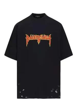 Balenciaga Balenciaga Metallica Logo T-Shirt Black/orange