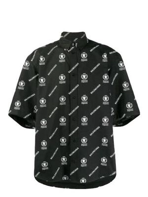 Balenciaga X Wfp Short Sleeve Square Back Shirt 'black White - Black/white