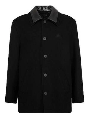 Balenciaga Double Collar Wool-blend Coat - Black