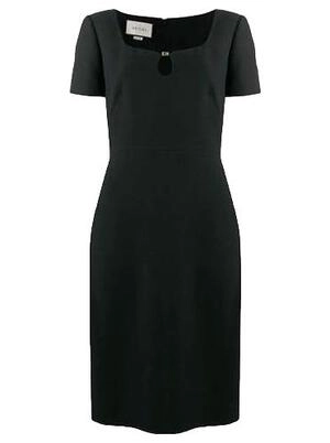 Gucci Wool Silk Short Sleeve Dress - Black