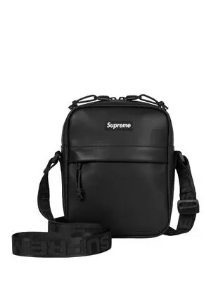 Supreme Leather Shoulder Bag - Black