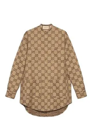 Gucci Maxi Gg Canvas Shirt - Tan