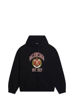Balenciaga Est. 1917 College Logo Hoodie - Black