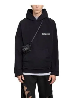 Balenciaga Wide Fit Hoodie - Black