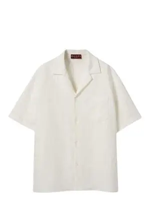 Gucci Linen Blend Gg Canvas Shirt - White