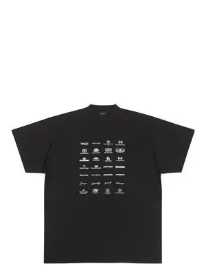 Balenciaga Archives Logos Oversized T-shirt - Black
