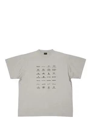 Balenciaga Archives Logos Oversized T-shirt - Light Grey