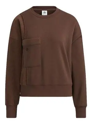 Adidas Originals Crewneck Sweatshirt With Pocket Detail - Brown