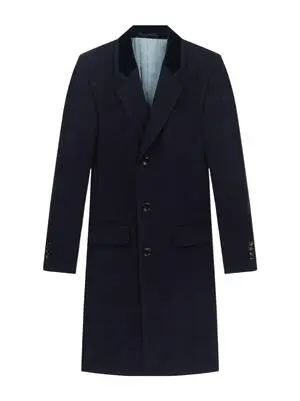Gucci Embroidered Wool Coat - Black