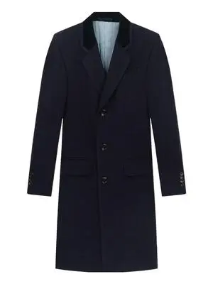 Gucci Embroidered Wool Coat - Black