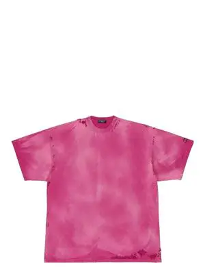 Balenciaga 3b Sports Icon Repaired Oversized T-shirt - Dark Fuchsia