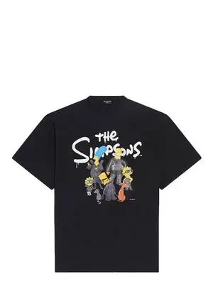 Balenciaga X The Simpsons Oversized Cotton T-shirt - Black