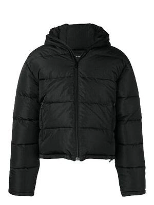 Balenciaga Small Logo Print Down Jacket - Black