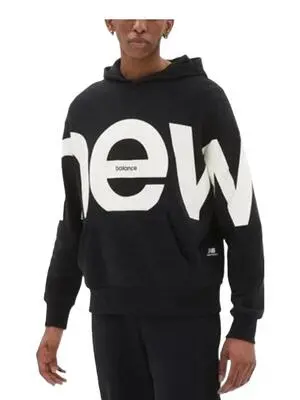 NEW BALANCE Athletics Oversized Sweat Pullover Hoodie - Black