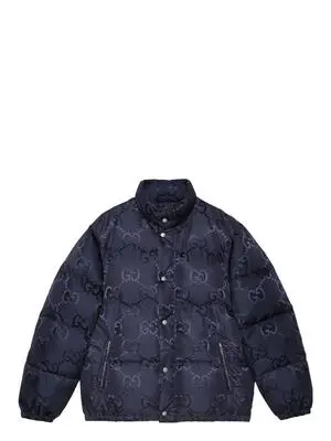 Gucci Jumbo Gg Canvas Down Jacket - Blue
