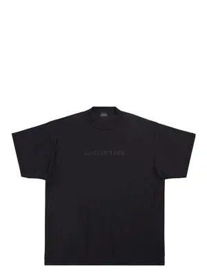 Balenciaga Logo Cotton T-shirt - Black