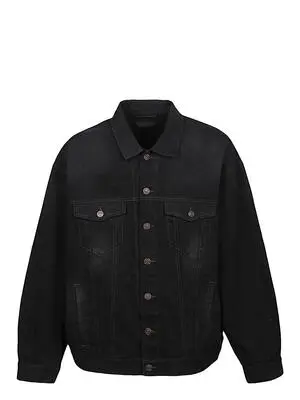 Balenciaga Gaffer Taped Political Campaign Denim Jacket - Black
