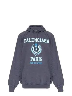 Balenciaga Est. 1917 College Logo Hoodie - Navy