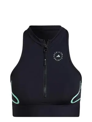 Adidas By Stella Mccartney Bikini Top With Zip Detail - Black