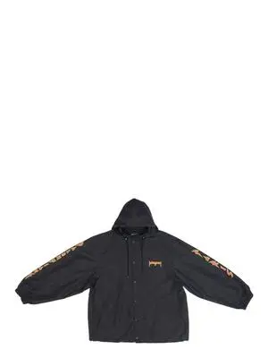 Balenciaga Metallica Hooded Windbreaker Jacket - Black/orange