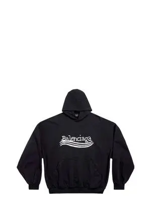 Balenciaga Hand Drawn Political Campaign Hoodie - Black