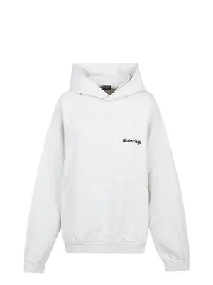 Balenciaga Bb Corp Cotton Hoodie - White/black
