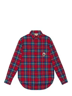 Gucci Tartan Shirt With Skunk Detail - Red