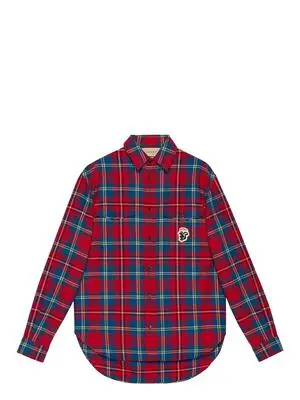 Gucci Tartan Shirt With Skunk Detail - Red
